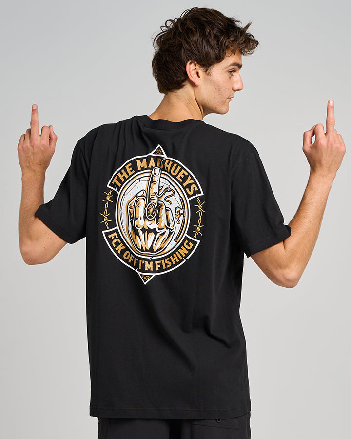 FK OFF FISH ON | SS TEE - BLACK – The Mad Hueys