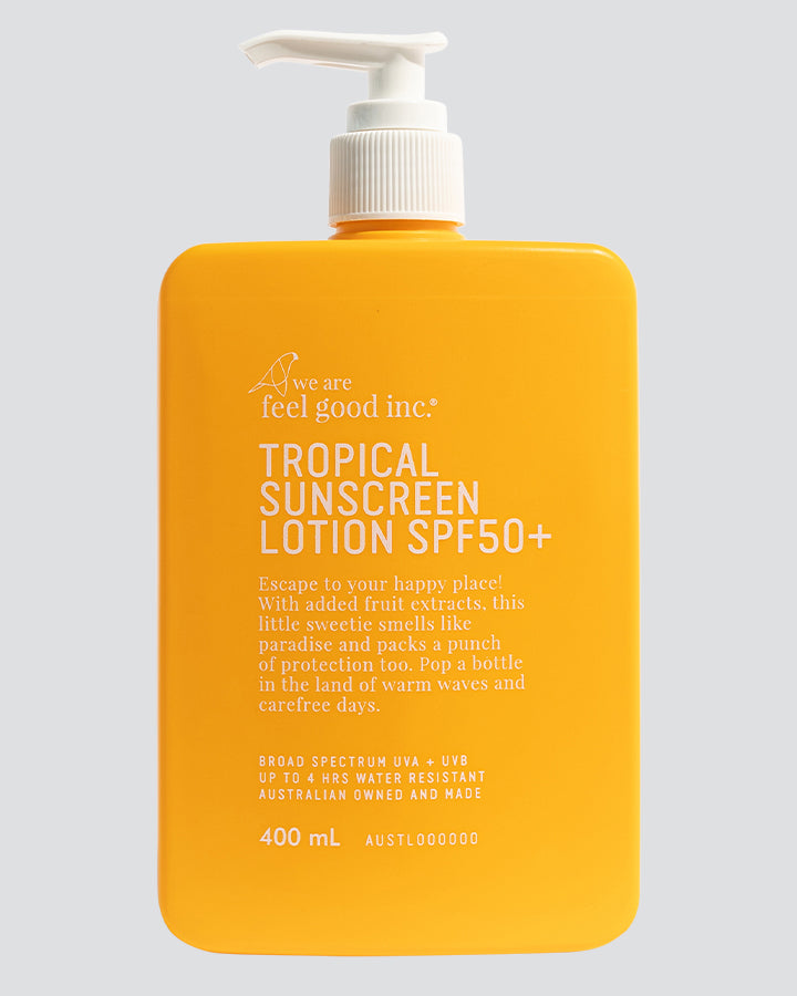 TROPICAL | SUNSCREEN LOTION SPF50+ 200ML / 400ML - NATURAL – The Mad Hueys