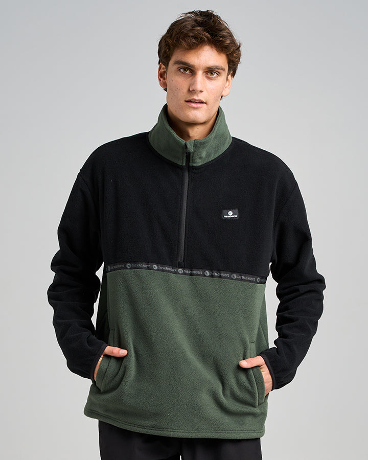 TIDAL | QUARTER ZIP - OIL GREEN – The Mad Hueys