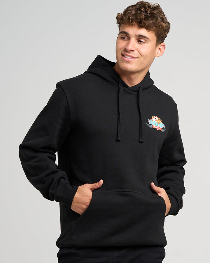 MEAN AS NZ | HOODED PULLOVER - BLACK – The Mad Hueys