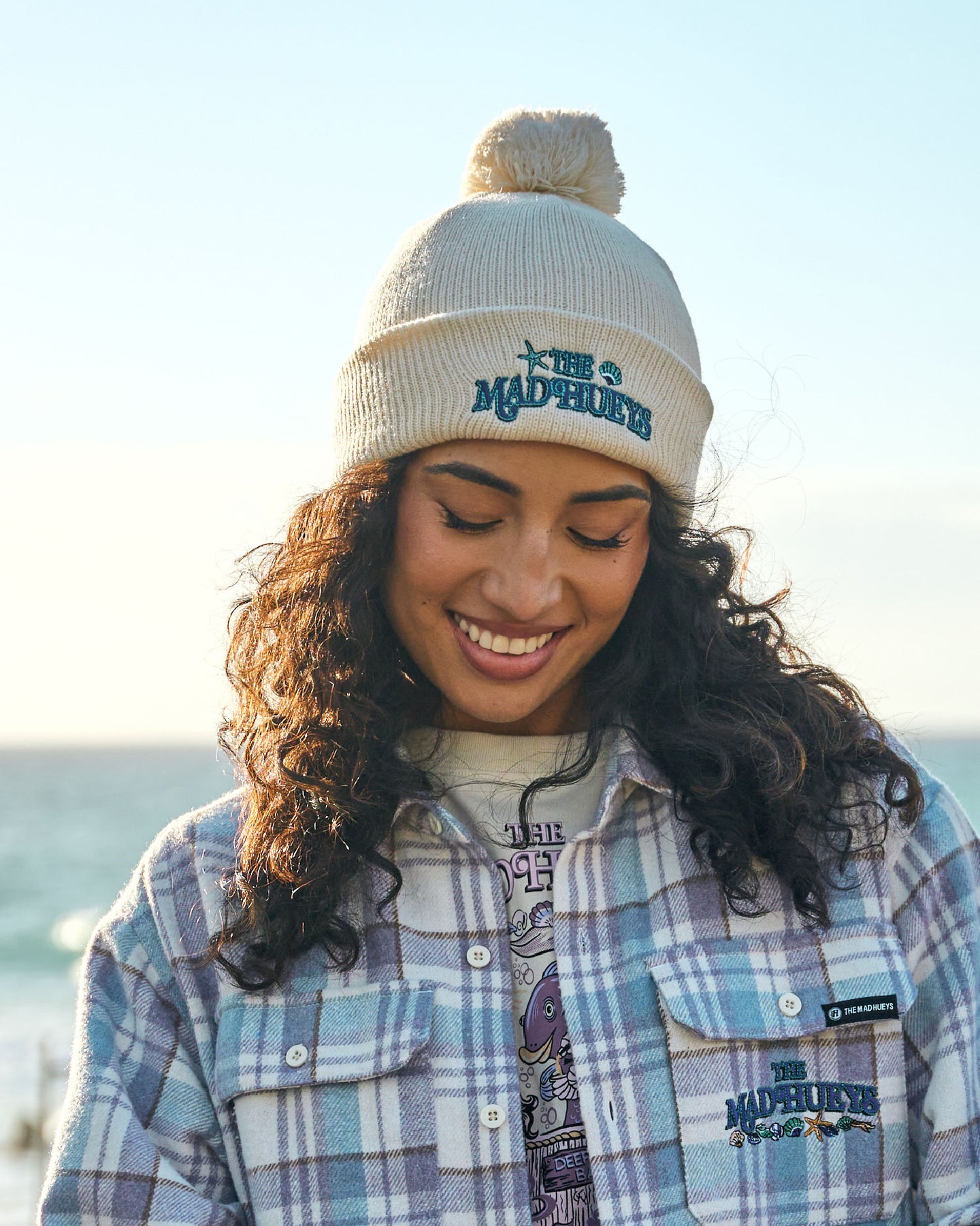 MERMAIDS DRINK FREE | WOMENS RELAXED BEANIE - STONE – The Mad Hueys