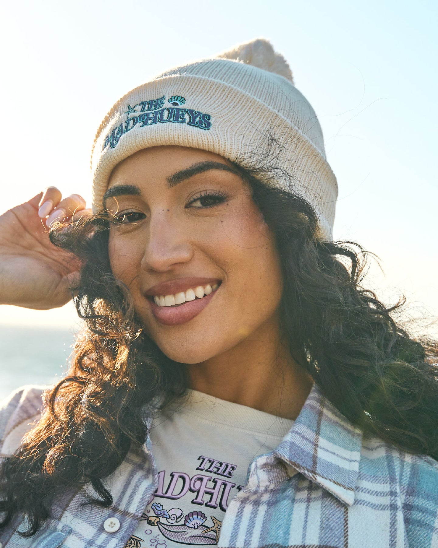 MERMAIDS DRINK FREE | WOMENS RELAXED BEANIE - STONE – The Mad Hueys